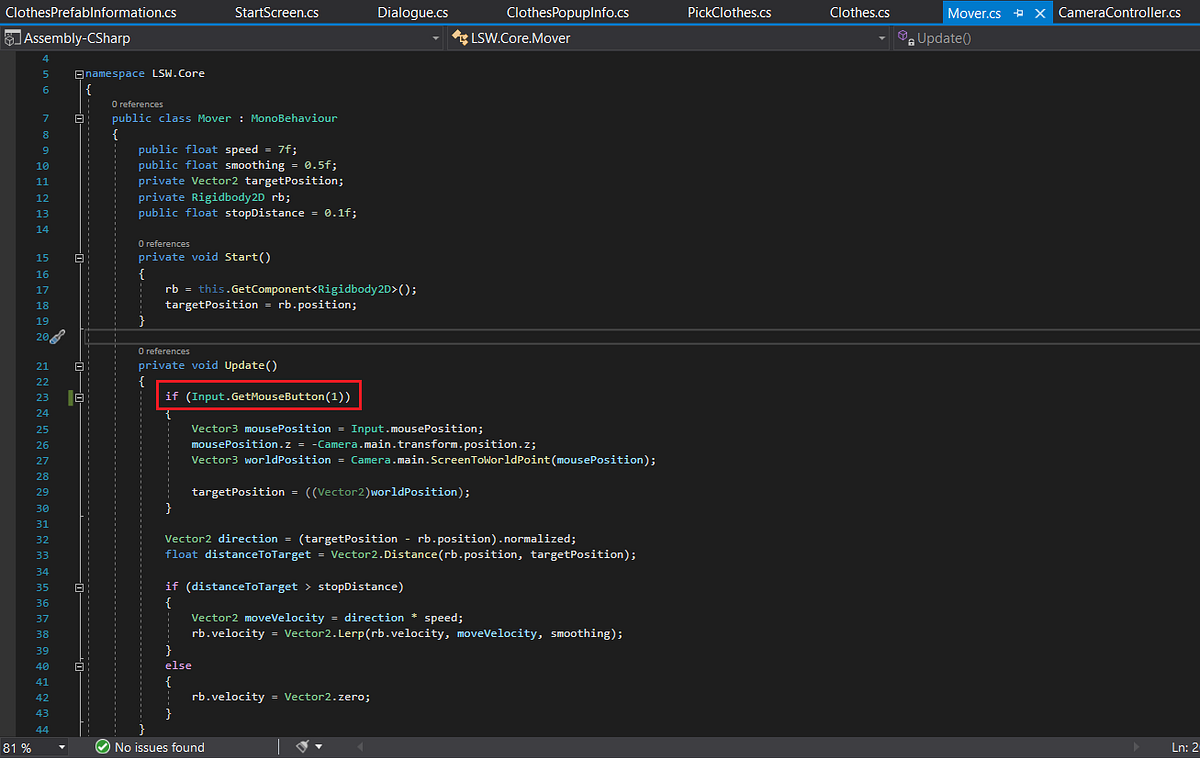 Difference between GetMouseButton(int) and GetMouseButtonDown(int) | by Dragana Djurdjevic | Medium