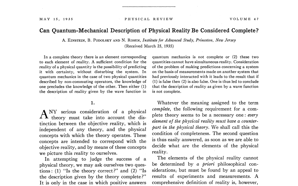 Three Geniuses: the EPR Paradox. An attack at quantum mechanics | by ...