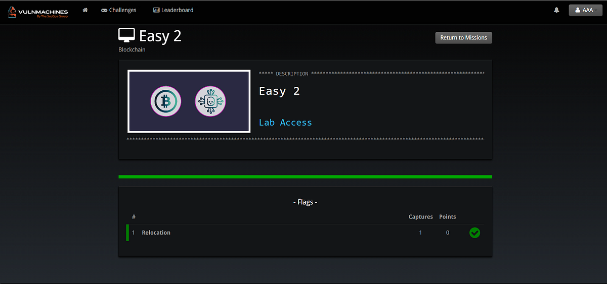 Easy Task 2 Blockchain Vulnmachines Walkthrough | by Vulnmachines | Medium