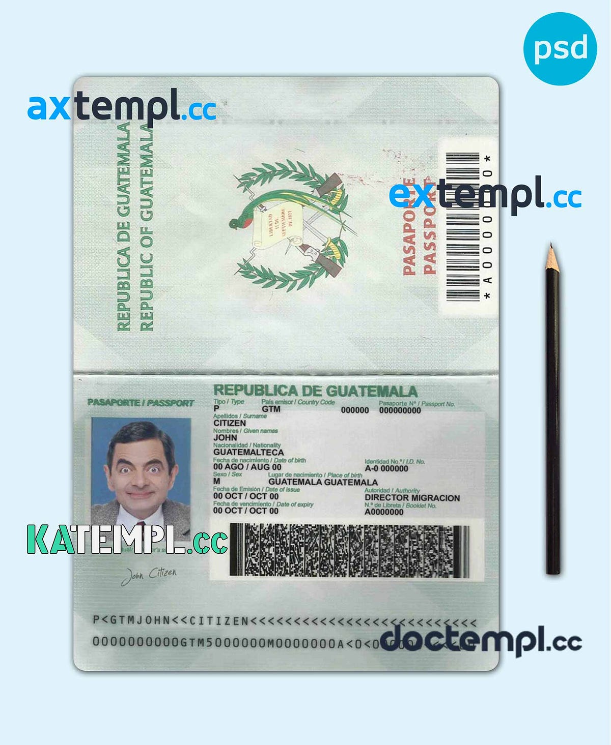 Sample Guatemala Passport Template In Psd Format Fully Editable Download By Axtempl Medium
