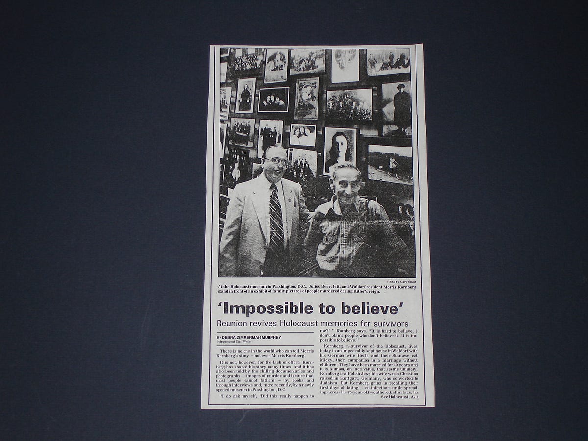 When I Was A Young Newspaper Journalist I Interviewed A Holocaust ...