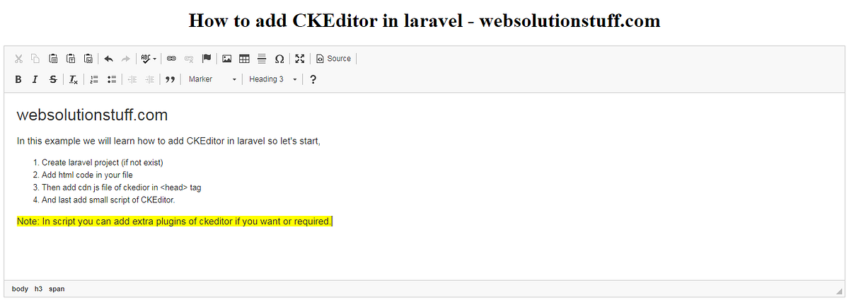 How To Add CKEditor In Laravel | Websolutionstuff | Medium