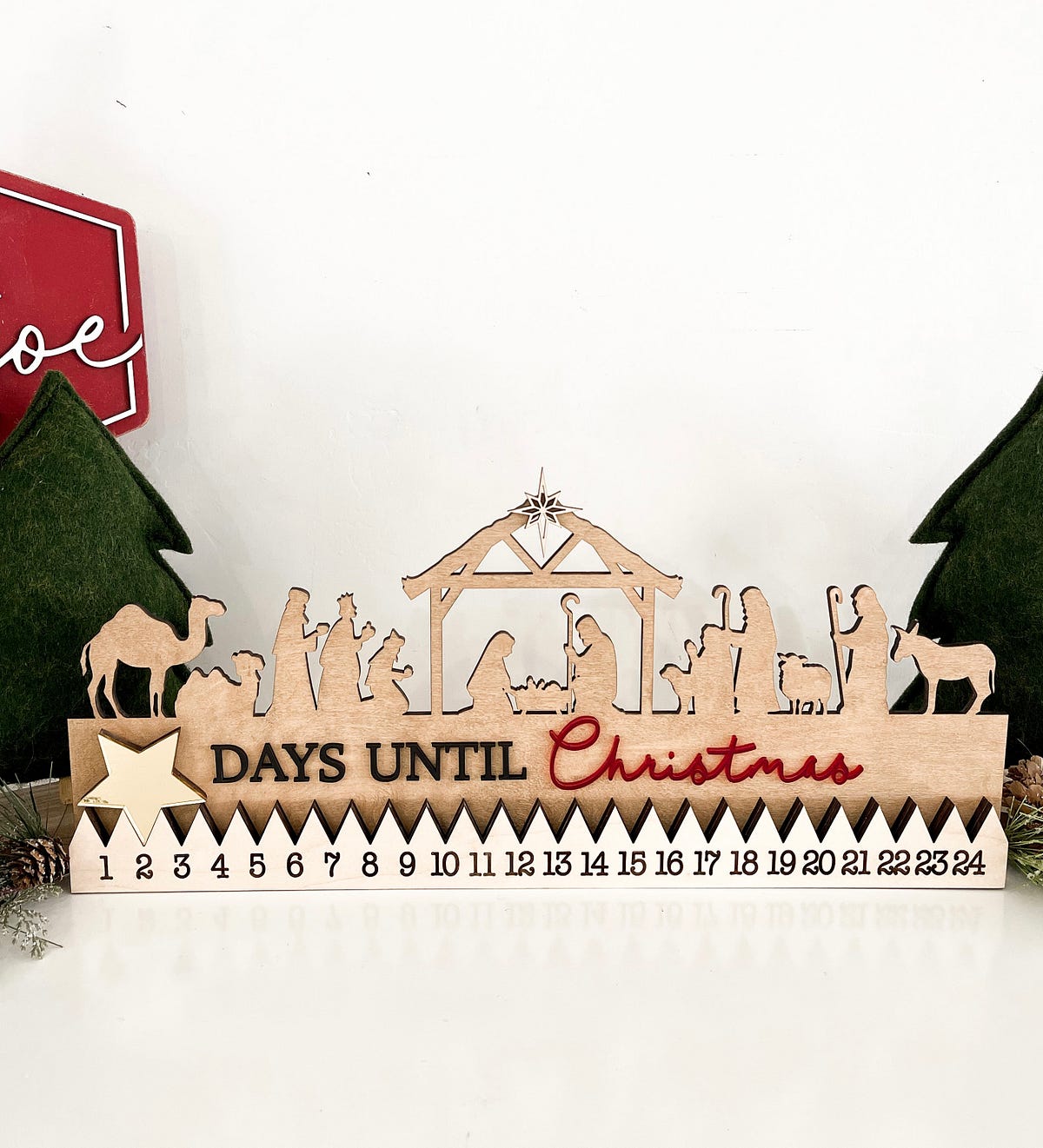 Freestanding Christmas Nativity Countdown Advent Calendar Laser Cut ...