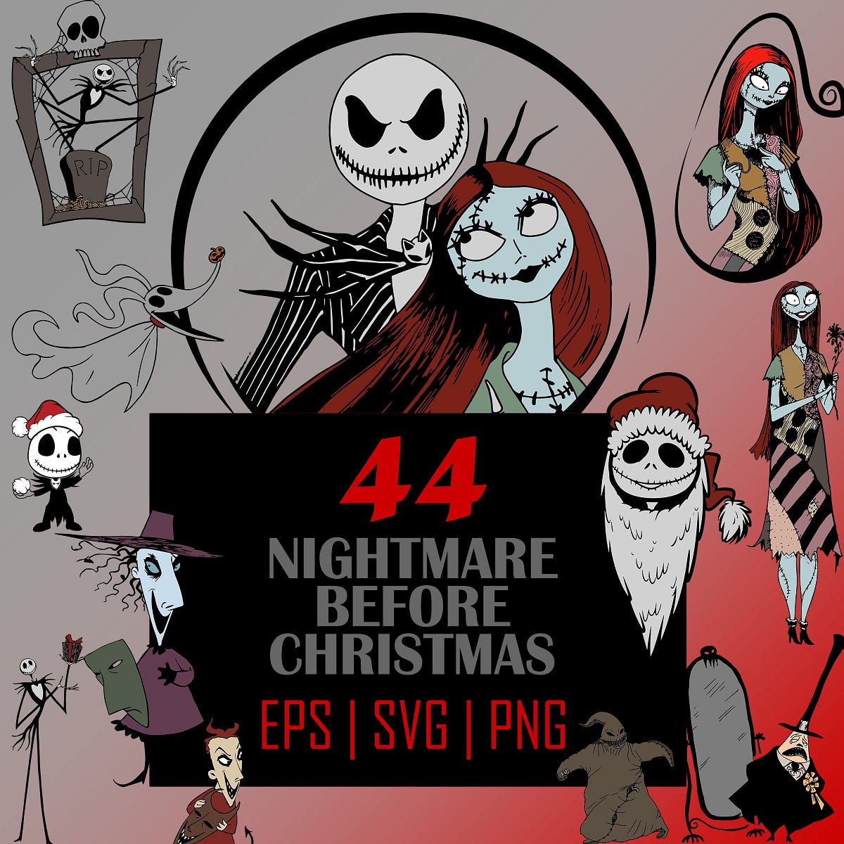 Nightmare Before Christmas svg | Jack and Sally png | Mega Jack ...