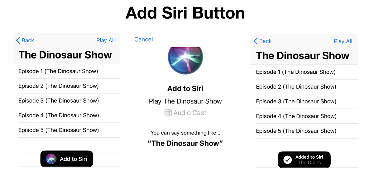 Siri Shortcut: How to add a Siri button | by David Wu | ITNEXT