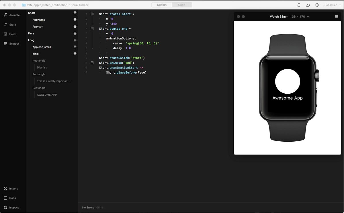 Prototyping Apple Watch Notifications in Framer — Part 1 | by Sebastien Thomas | Medium