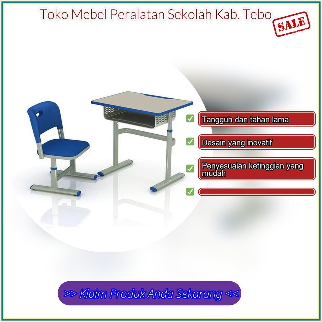 Toko Mebel Peralatan Sekolah Kab Tebo - Sekolahmejabelajar - Medium