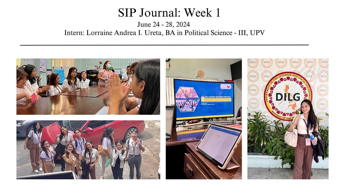 SIP Journal Week 1: The First One To Arrive | by Lorraine Andrea Ureta ...