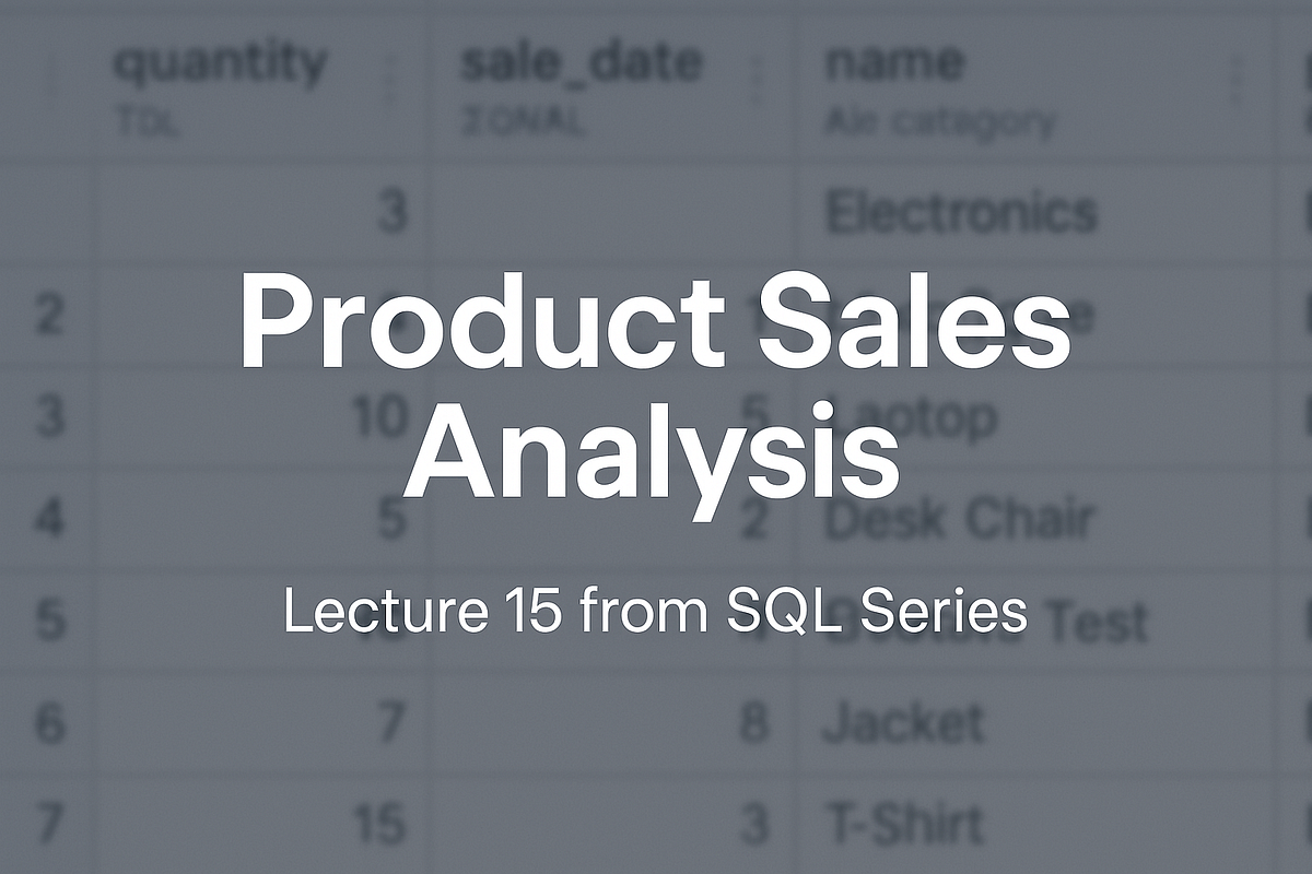 SQL Chapter 15 : Sales Analysis Problems | by Rahul Mishra(AI Engineer ...