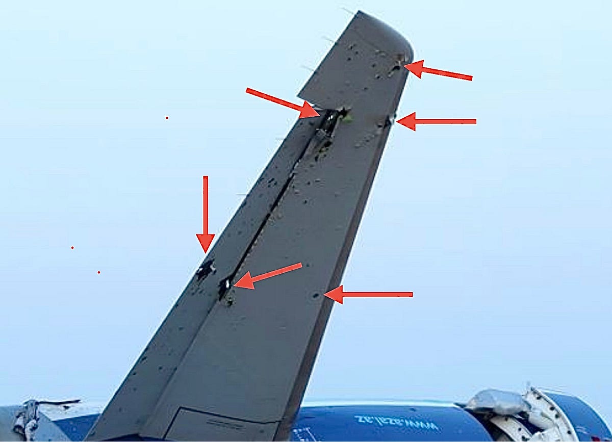 Azerbaijan Airlines flight J2–8243 Crash Photo shows damage inconsistent With Bird Strike | by ...