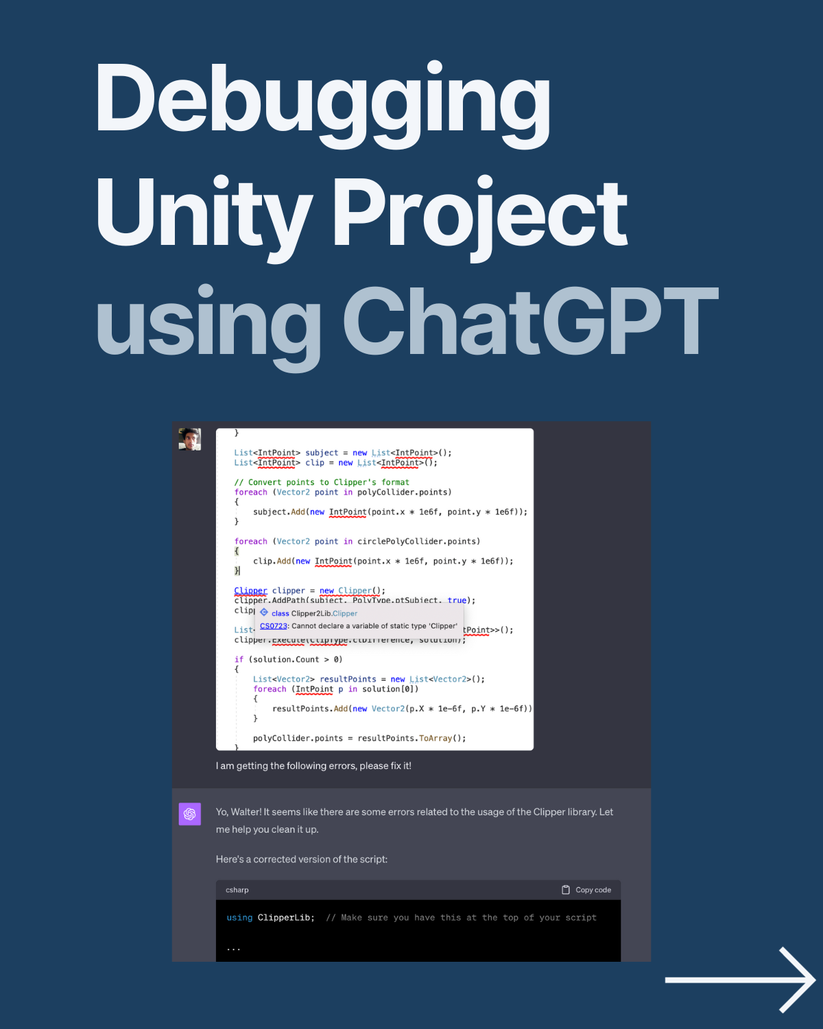 Upload screenshots to ChatGPT to debug your Unity game project | Medium