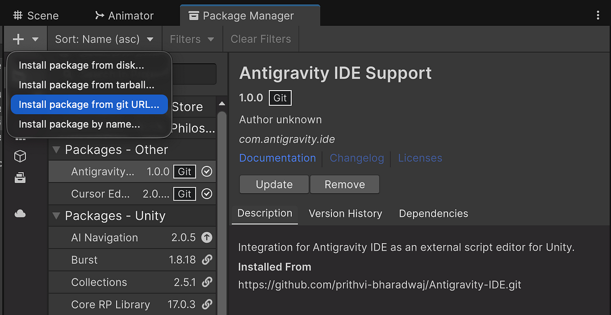How to use Antigravity in Unity for game development | by Prithvi ...