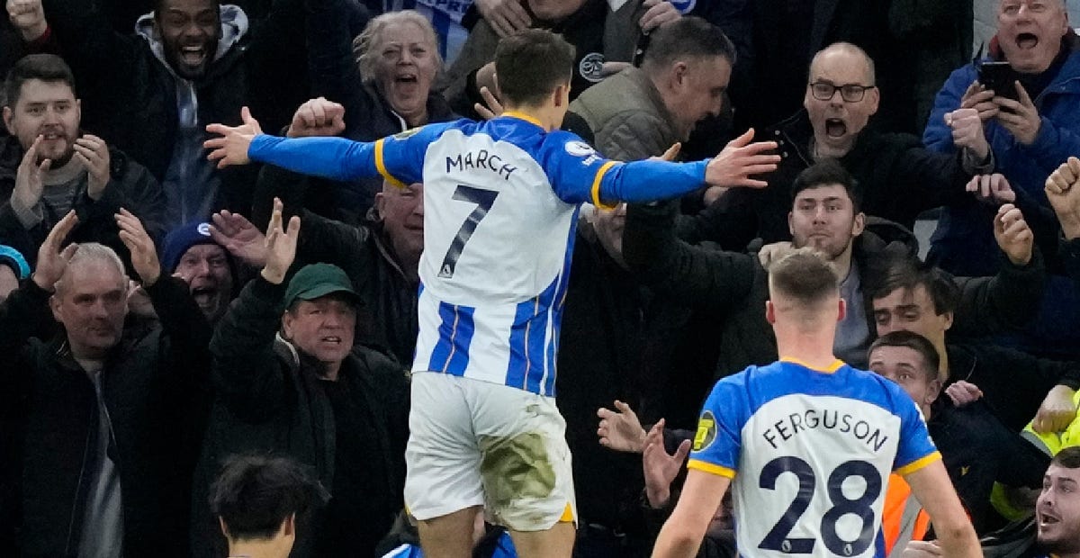 Brighton March to Solly’s tune. Brighton 3 Liverpool 0, 14th January ...