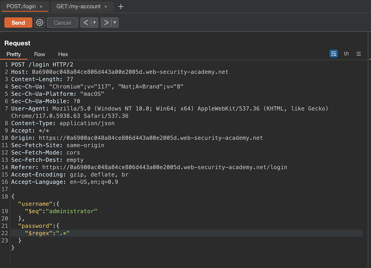 Portswigger Web Academy Nosql Operator Injection Auth Bypass By Alex Rodriguez Medium