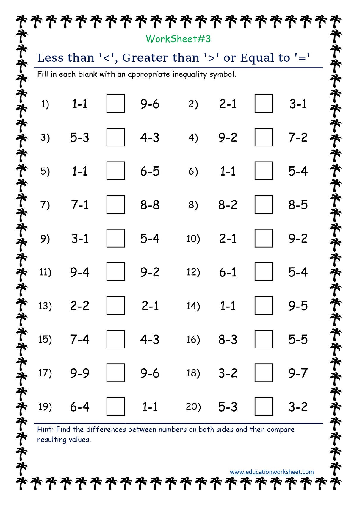 Worksheets for comparing and ordering numbers | by Education Worksheet ...