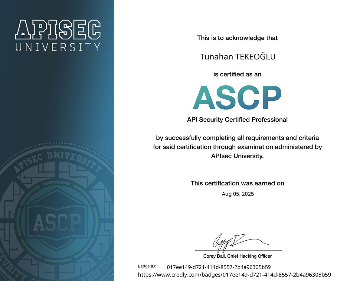 API Security Certified Professional (ASCP) Exam Review | by Tunahan ...