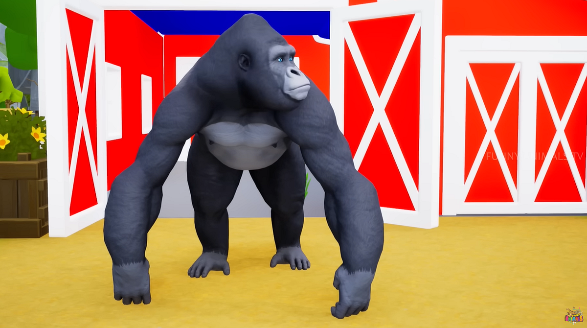 Cow Videos Cartoons — Cow Saving Gorilla from Giant Pit | Funny Animals ...