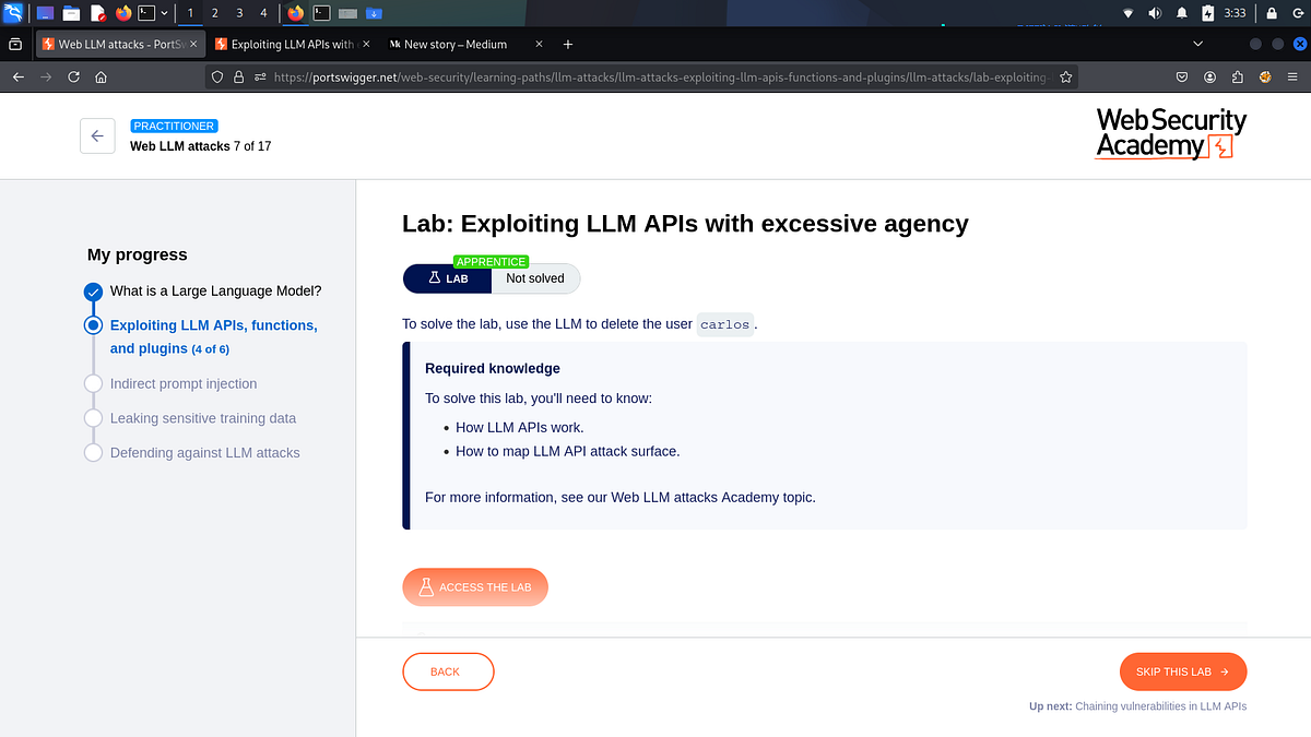 Web LLM attacks(Web Security Academy Learning) | by Note | May, 2025 | Medium