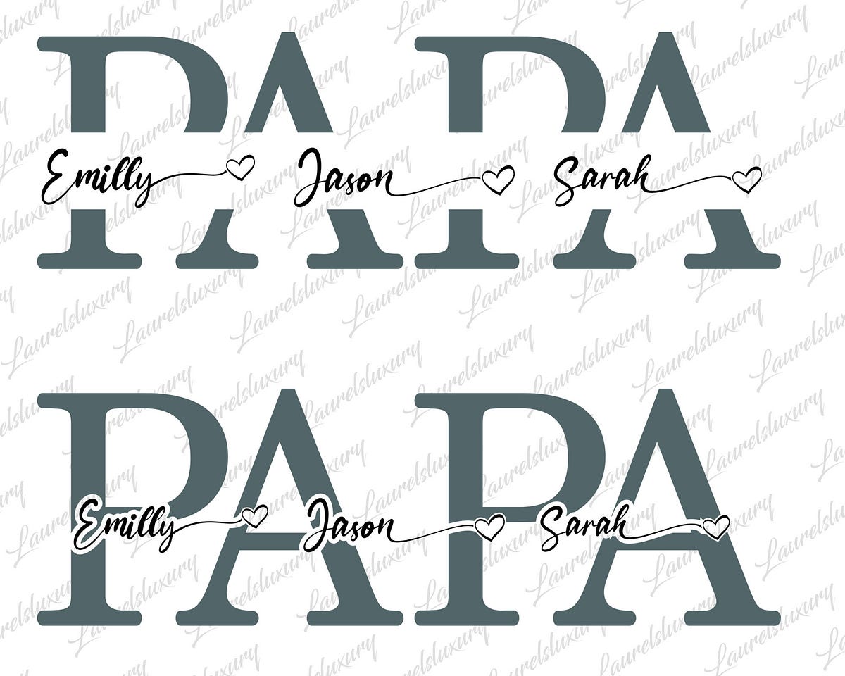 Papa Svg, Father’s Day Svg, Split Name Frame Svg, Father Svg ...