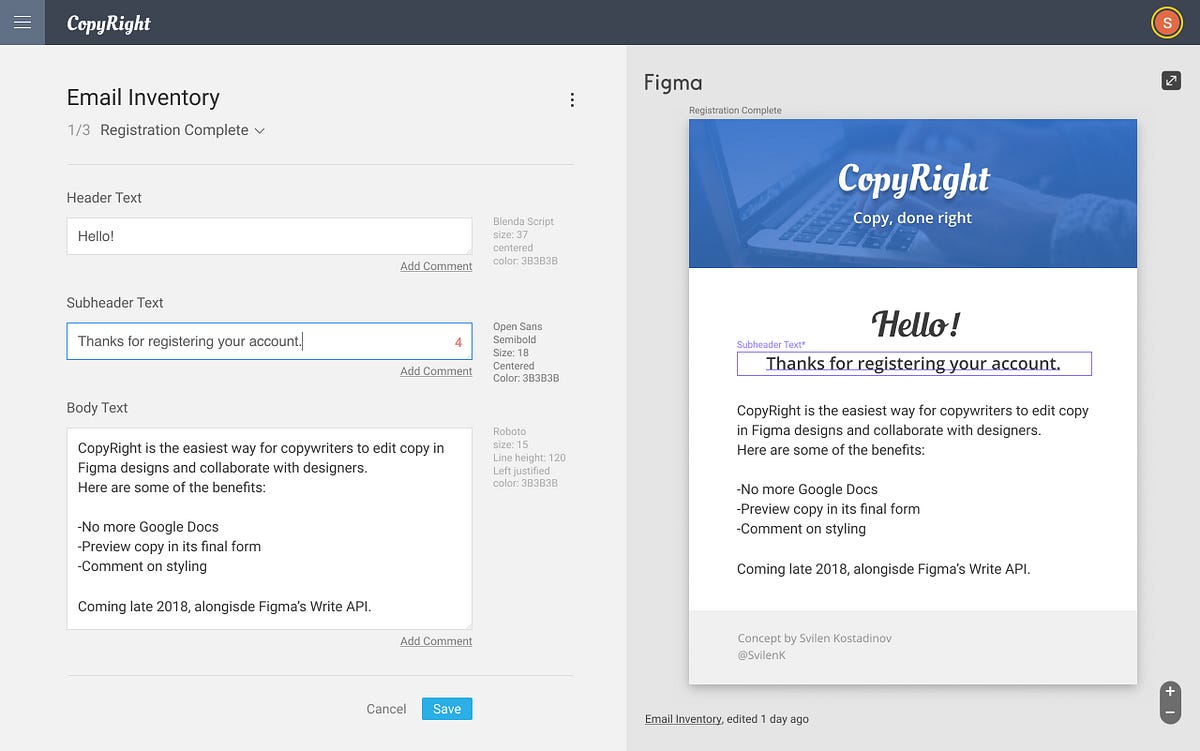 CopyRight- Copywriting Collaboration Concept for Figma’s New API | by ...