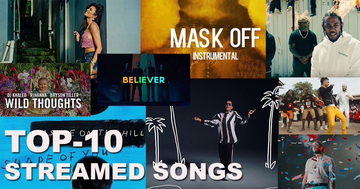 TOP-10 most streamed songs 2017! | by Music Beat | Medium