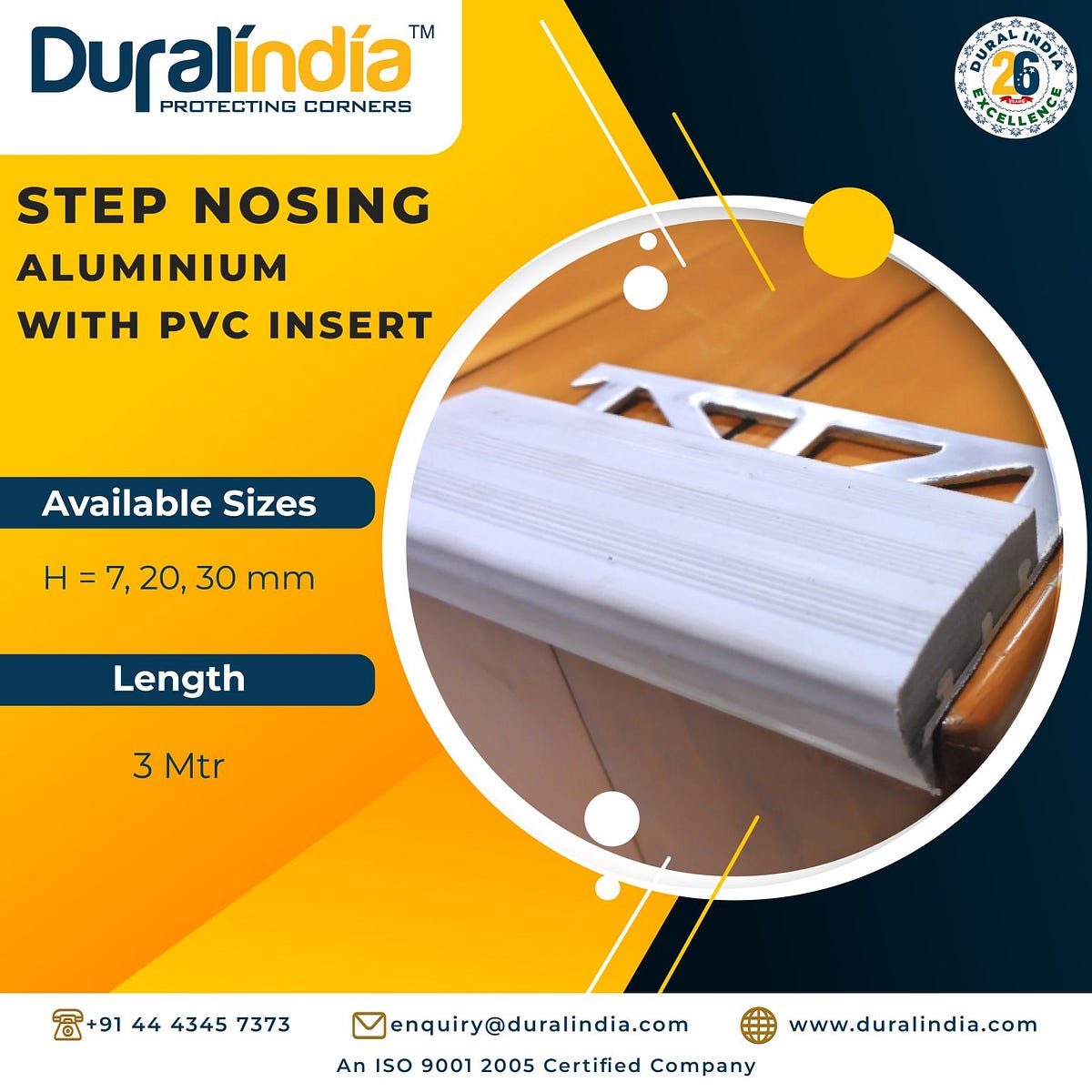 Step Nosing Aluminium with PVC Insert | by Duralindia | Nov, 2023 | Medium