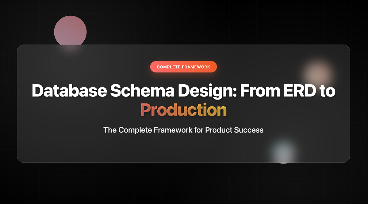 Database Schema Design: From ERD to Production | by Saurabh Singh ...