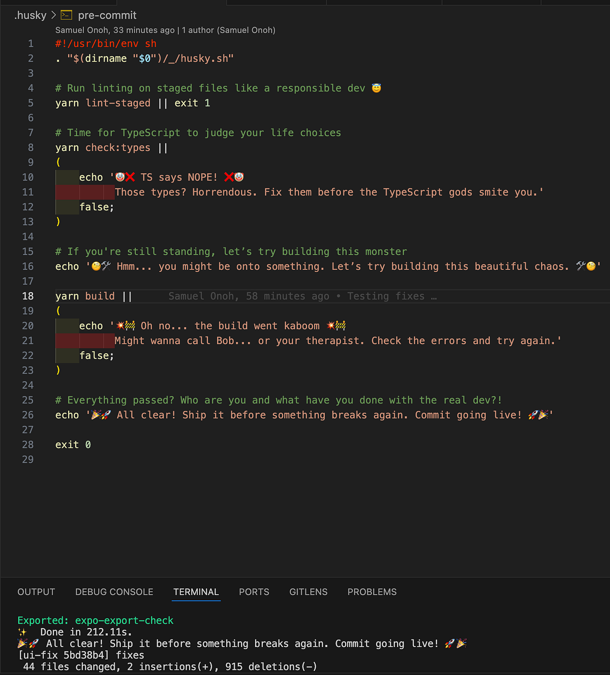 How I Automated Code Quality in My Expo Project with Husky and lint-staged - Samuelonoh - Medium