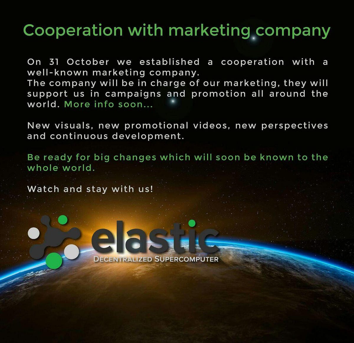 Elastic (XEL) has begun a cooperation with a well-know marketing ...
