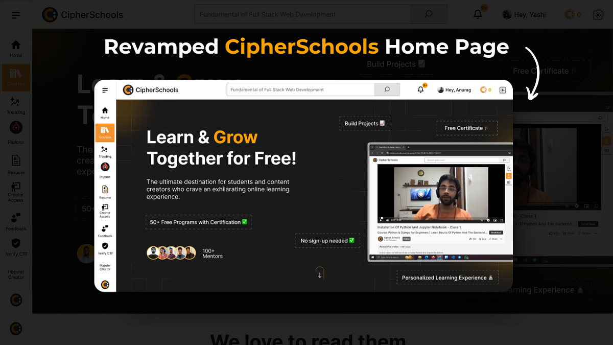 Revamped the CipherSchools Homepage: A Journey to Connection and Creativity! | by Yashi ...