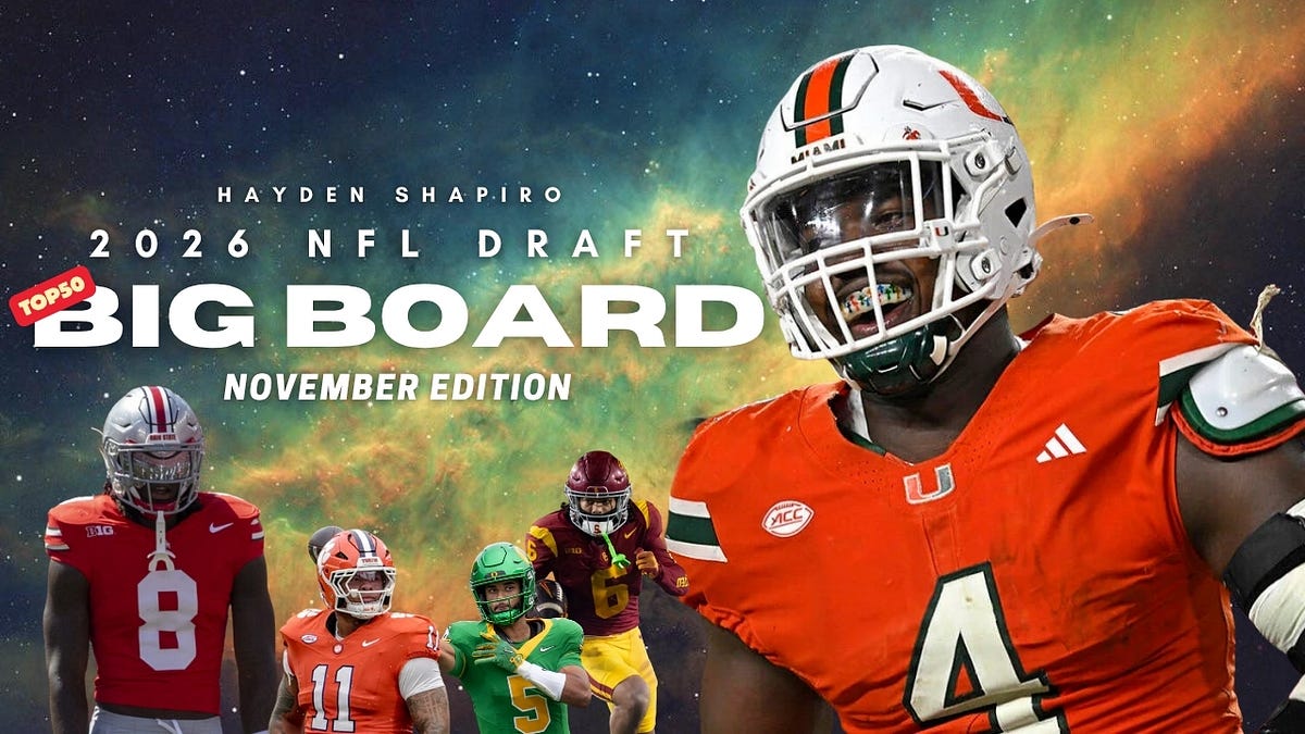 2026 NFL Draft Big Board 1.0. Arvell Reese possesses a freakish… | by ...