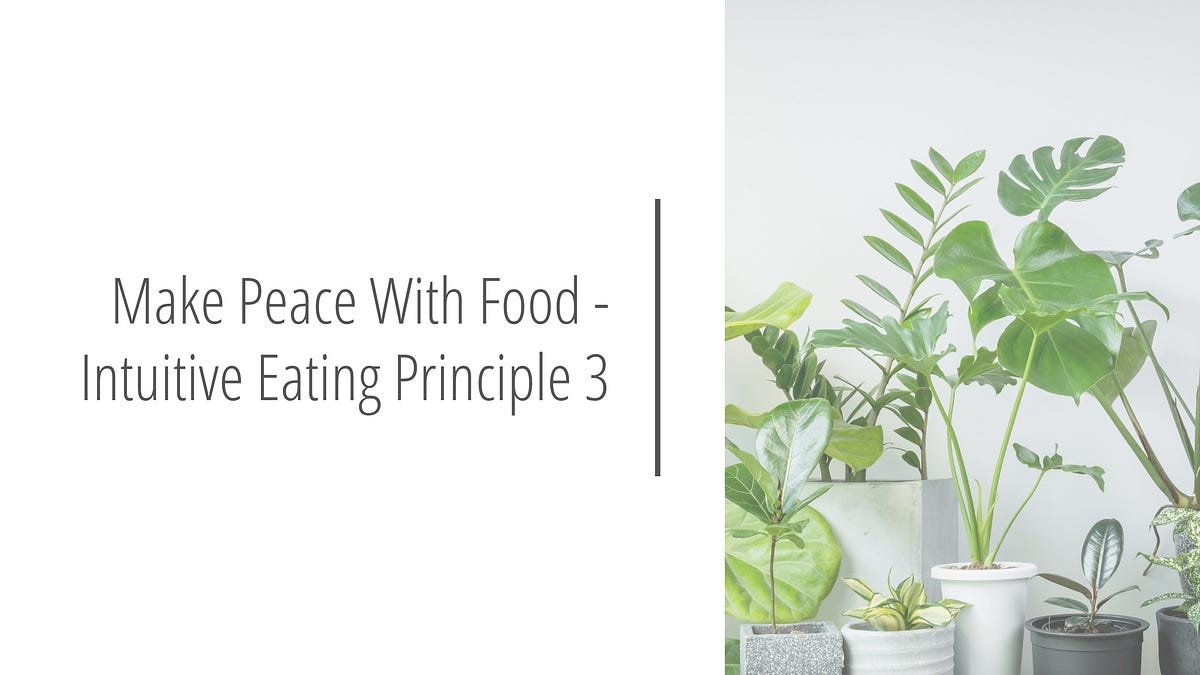 Make Peace With Food — Intuitive Eating Principle 3 | by Rachel Beiler ...