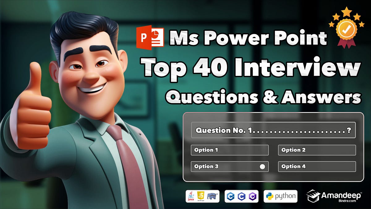Top 40 Ms Power Point Interview Questions And Answers Ms Power Point Mcq 🚀 Crack Interviews 🤯