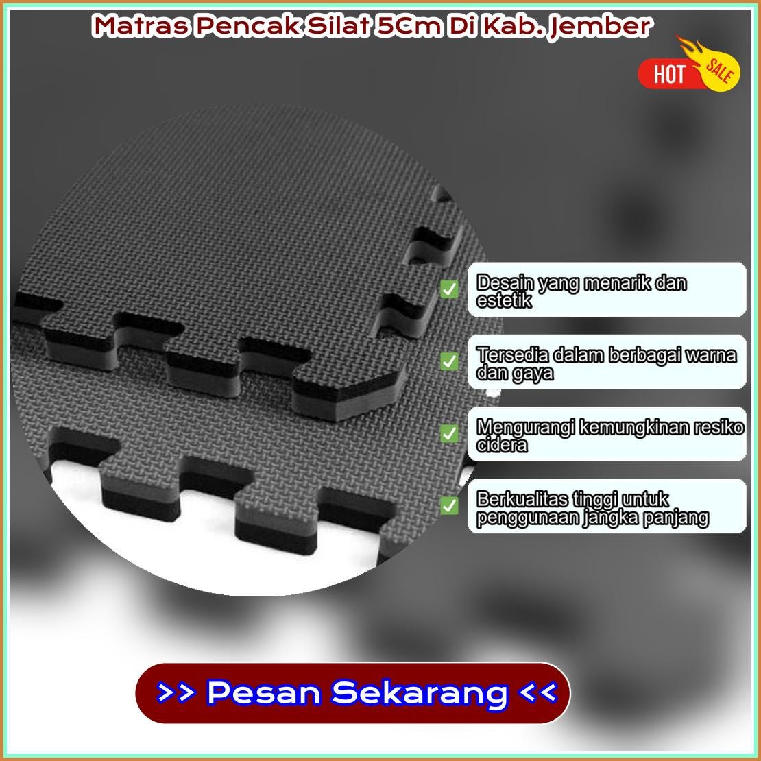 Matras Pencak Silat 5Cm Di Kab Jember - Matras Puzzle Tebal - Medium
