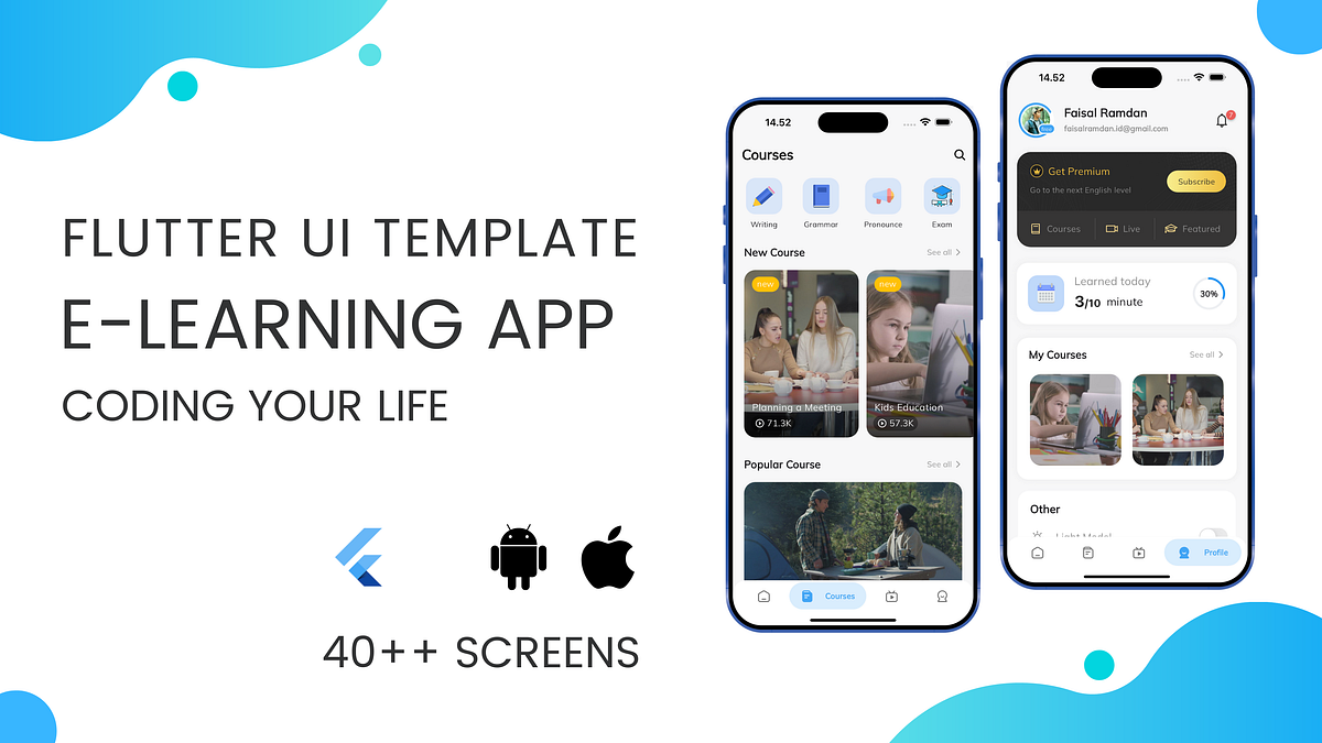 Complete Flutter E-Learning App UI Template | English Course App | by Faisal Ramdan | Flutter ...