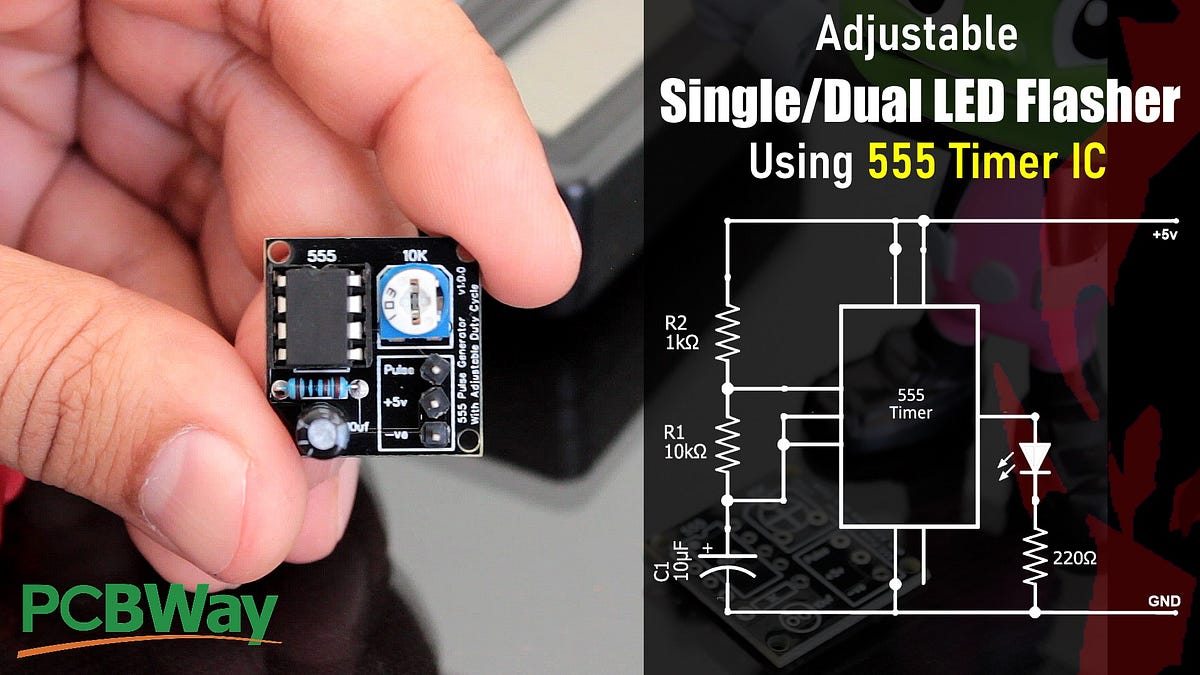 Adjustable Single/Dual LED Flasher Using 555 Timer IC | by DIY Factory ...