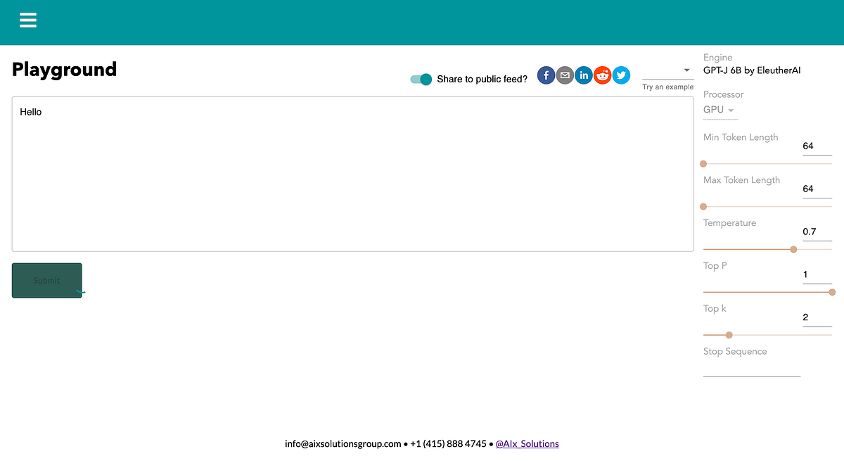How to use the GPT-J Playground by AIx | by JW | Medium