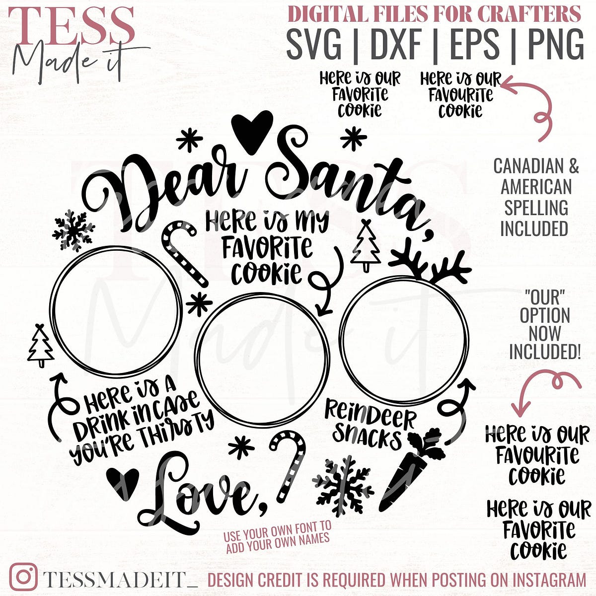 Santa Plate SVG — Santa SVG — Round Santa Tray Svg — DIY Cookies for ...