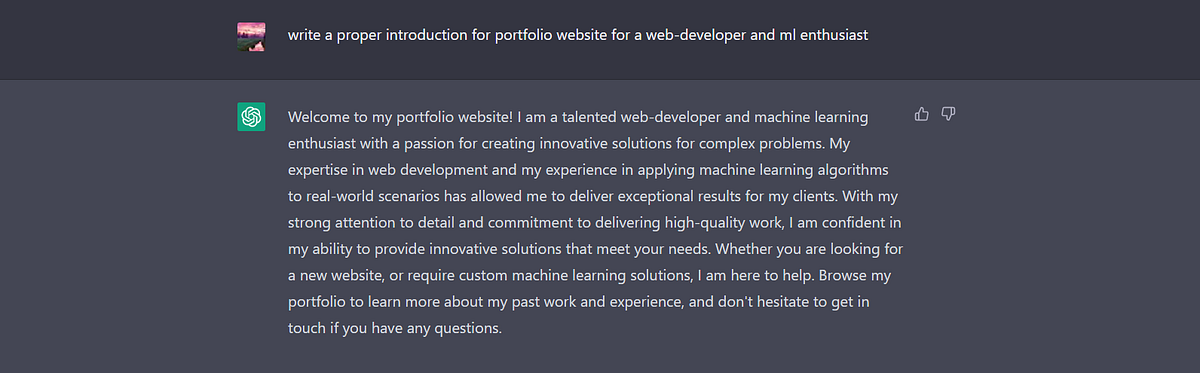 Build a portfolio website by using ChatGPT | by Weblearning | Medium