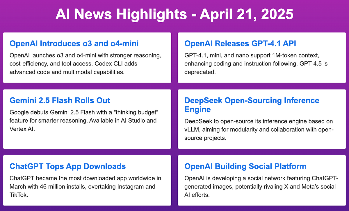 OpenAI releases o3, o4-mini, and GPT 4.1 — Weekly AI Newsletter (April ...