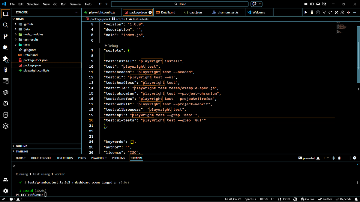 customize a playwright config and pkg-json | by GuRu-DGS | Devmap | Feb ...