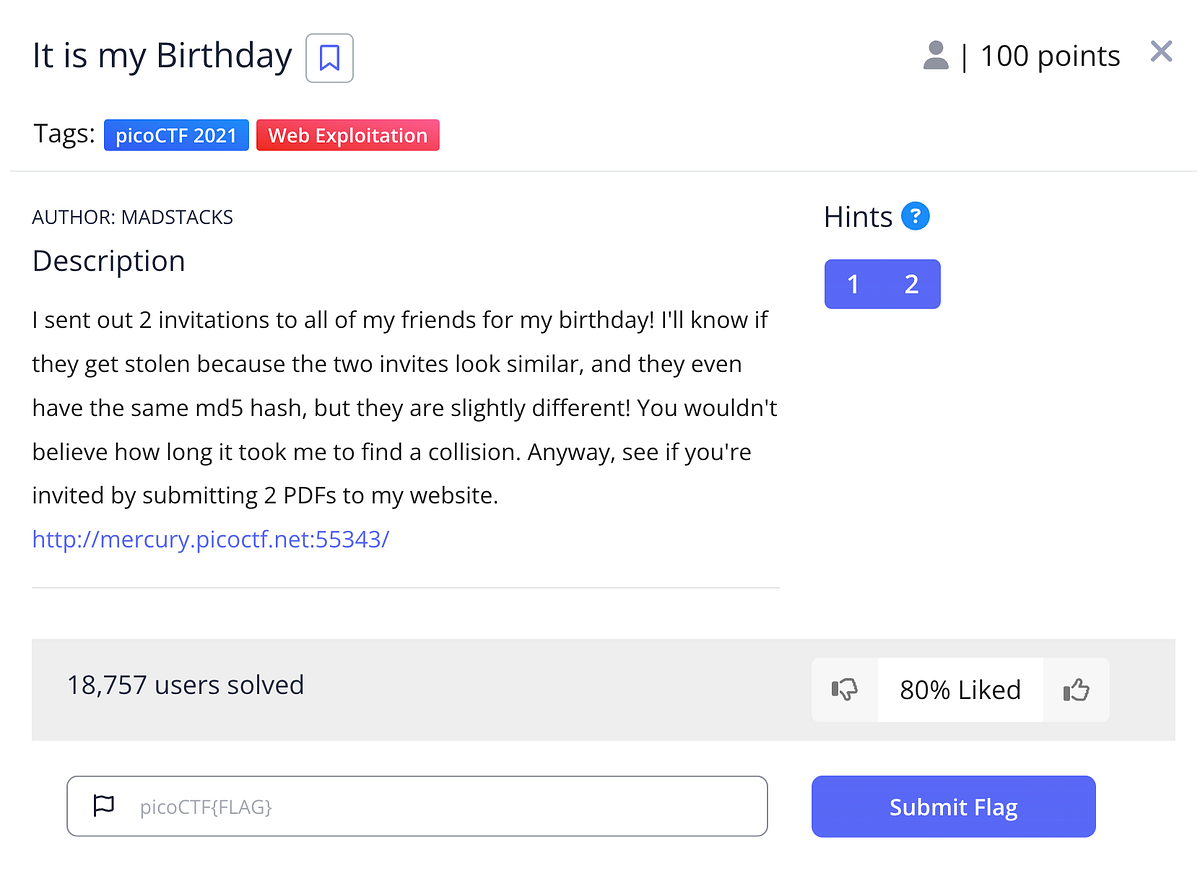 PicoCTF Challenge : It is my birthday Walkthrough | by Rishikesh_Khot | Medium