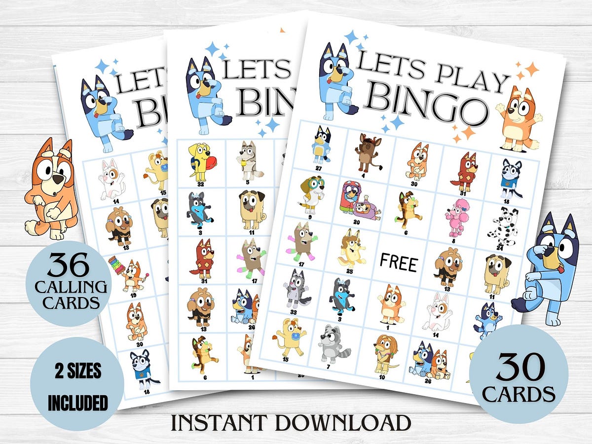 Blue Dog Birthday Bingo, Blue.y Bingo, Printable Bingo, Games For Kids ...
