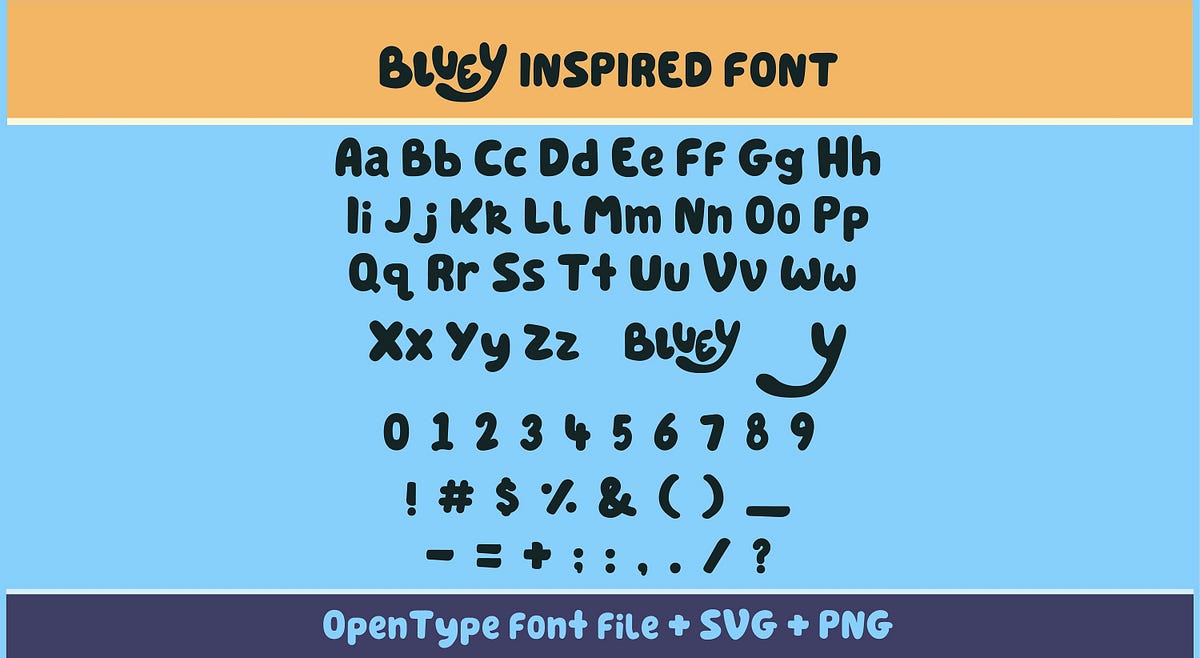 Bluey Inspired Font — Bluey theme bubble font with extra glyphs, in ...