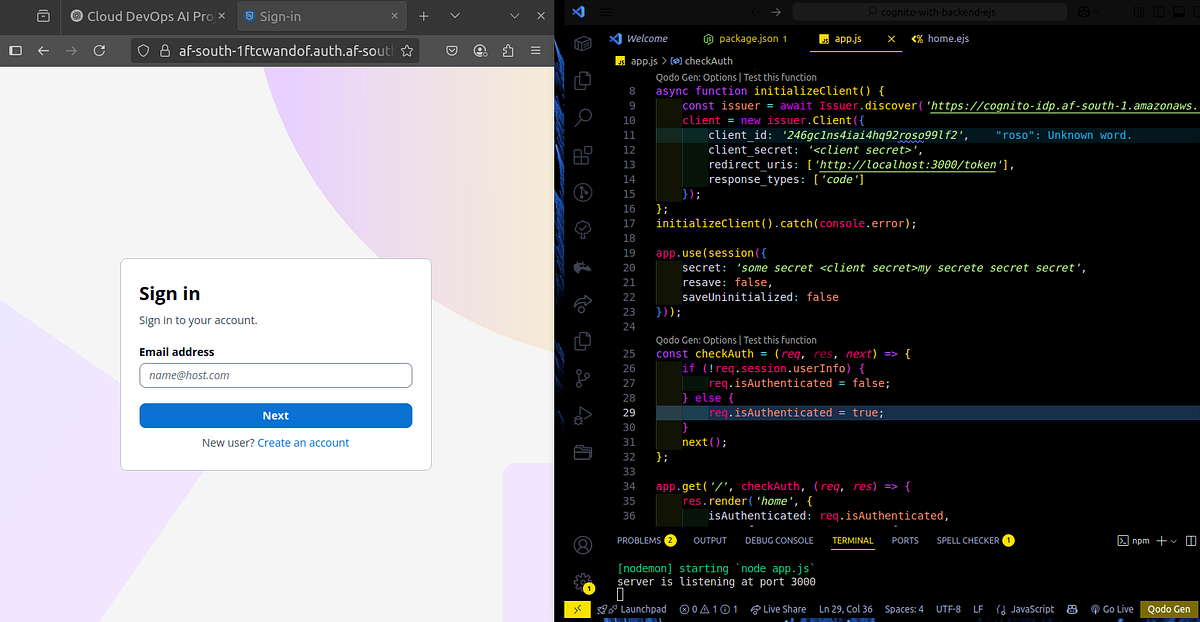 AWS Cognito with Node.js and EJS — Full Step-by-Step Guide (Traditional Backend Setup) | by ...