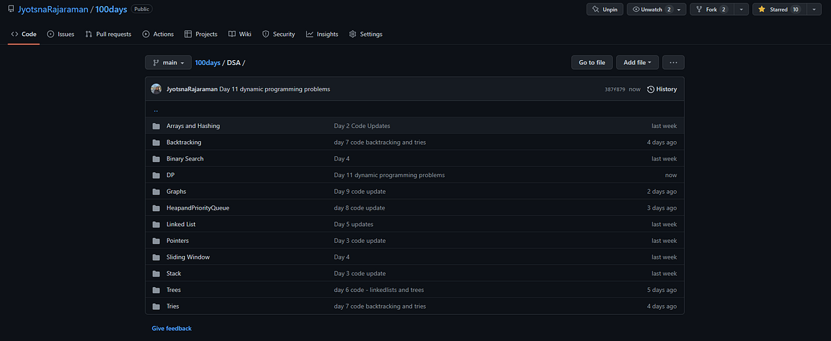 Building A Github Account X 100 Days Of Code Day 11 By Jyotsna Rajaraman Towards Dev