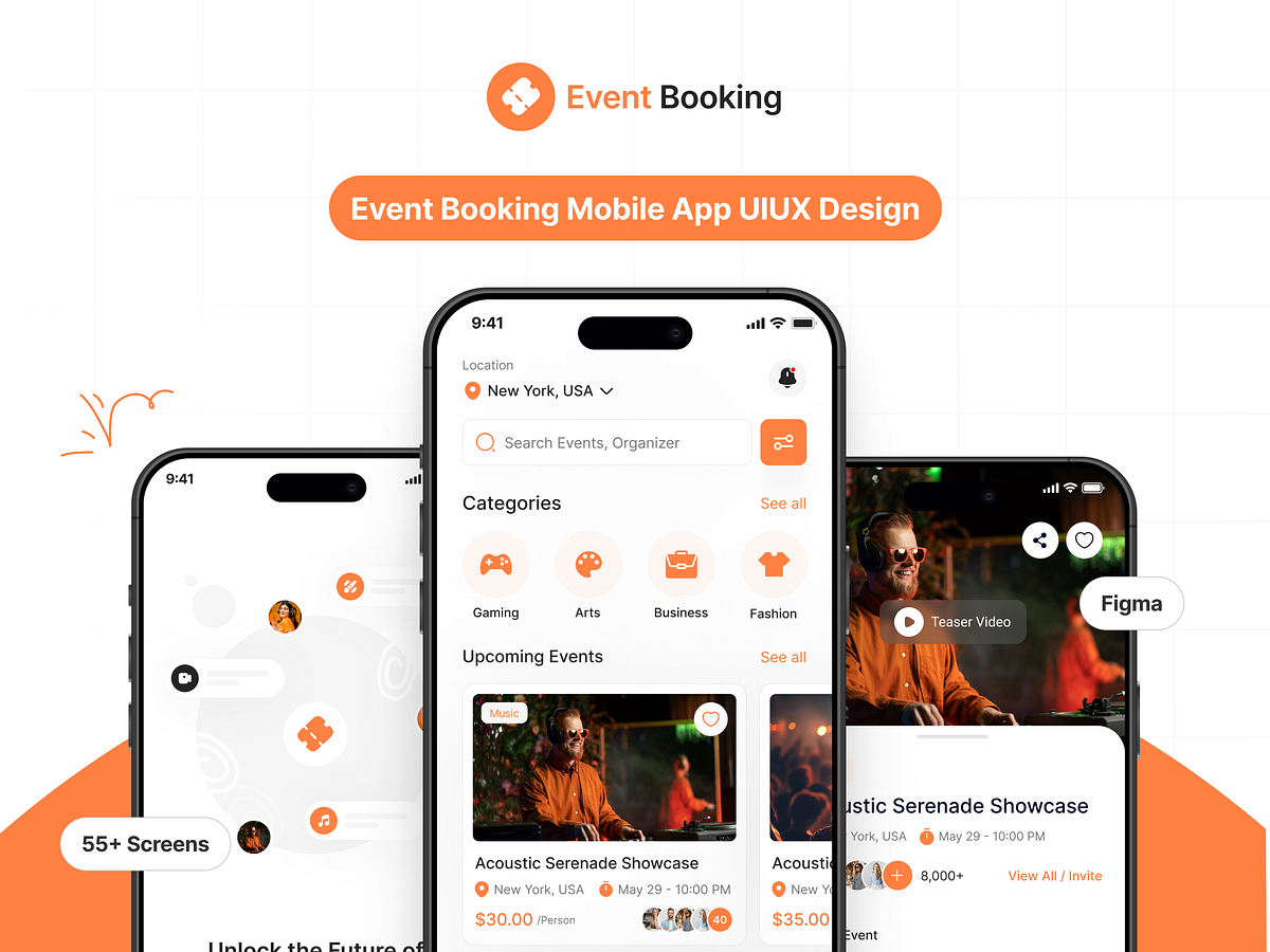 Event Booking Mobile App UIUX Design | Event Booking App Design Template | by Insightlancer | Medium