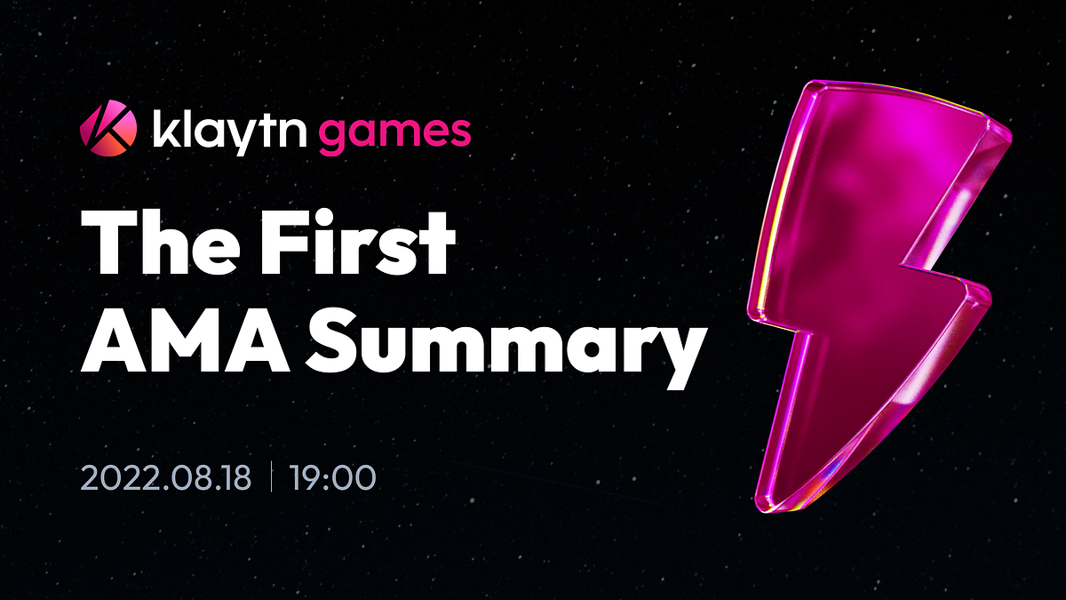 Summary of The First AMA Hilights | by PlayOne Games KR | Medium