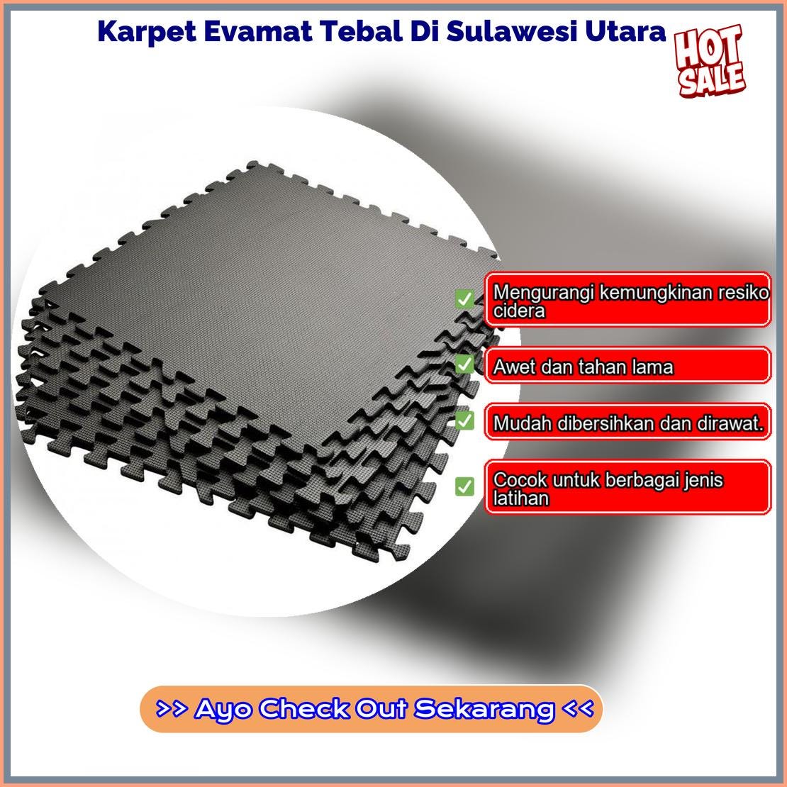Karpet Evamat Tebal Di Sulawesi Utara - Matras Puzzle Tebal - Medium