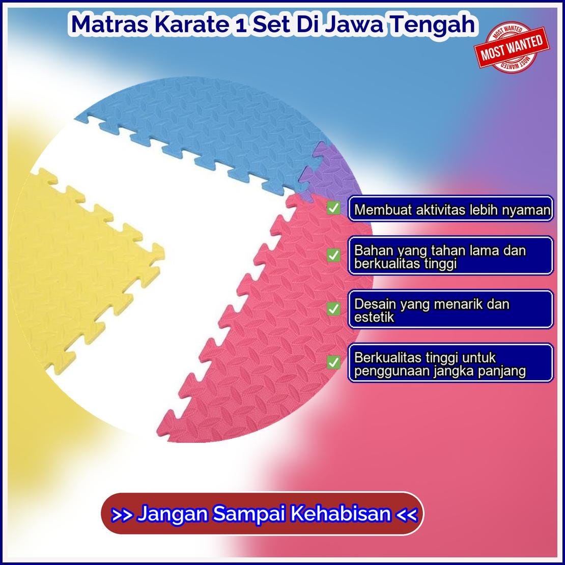 Matras Karate 1 Set Di Jawa Tengah - Matras Puzzle Tebal - Medium